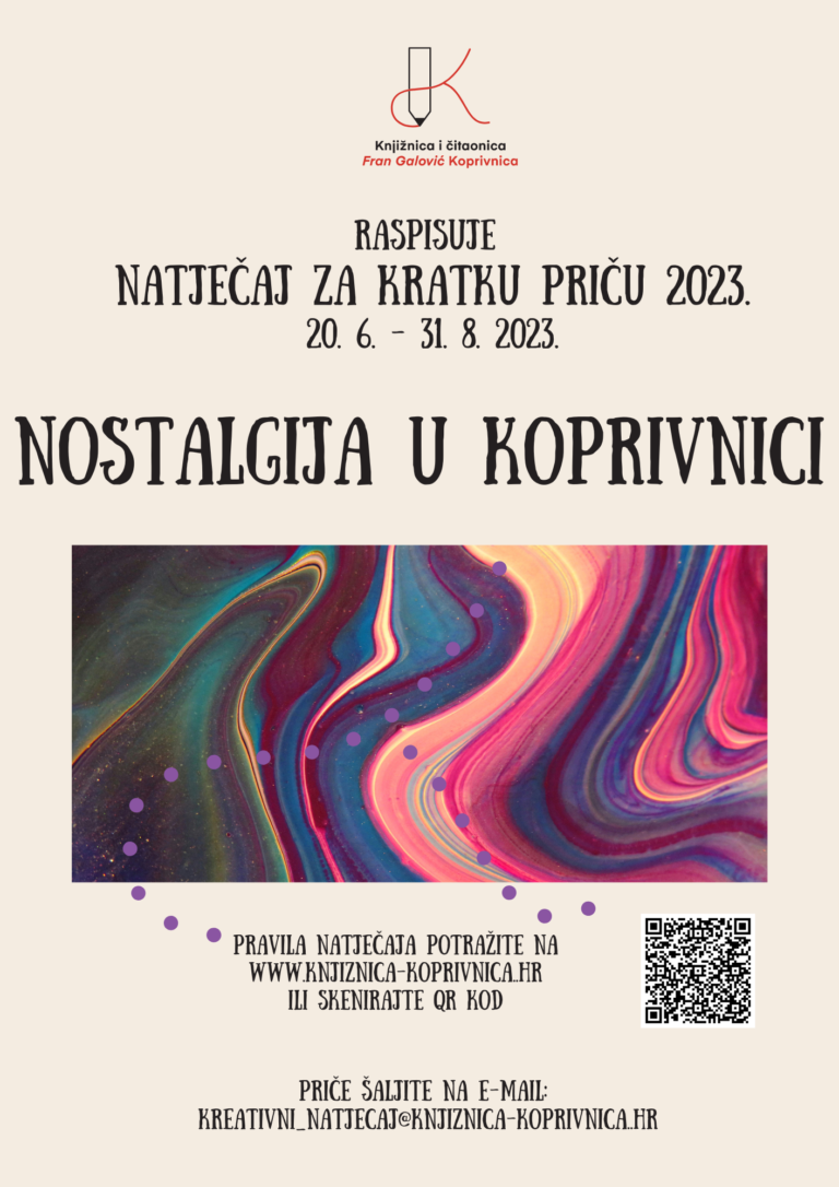 Kreativni natječaj za najbolju kratku priču 2023. “Nostalgija u Koprivnici” – Kulturni centar ...